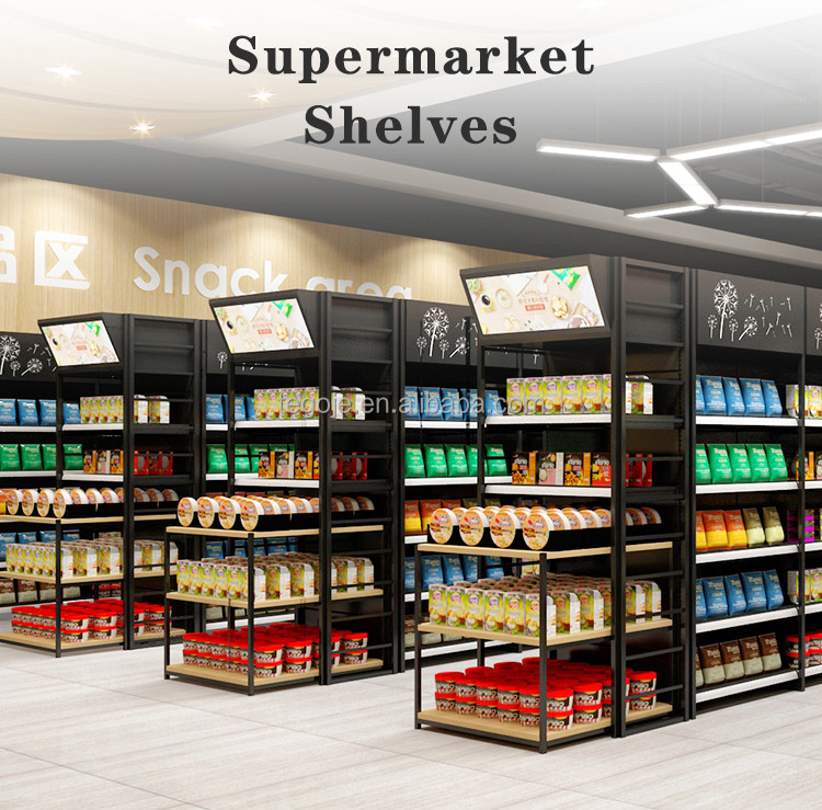 Buy Double-sided Supermarket Warehouse Grocery Shelves Supermarket ...