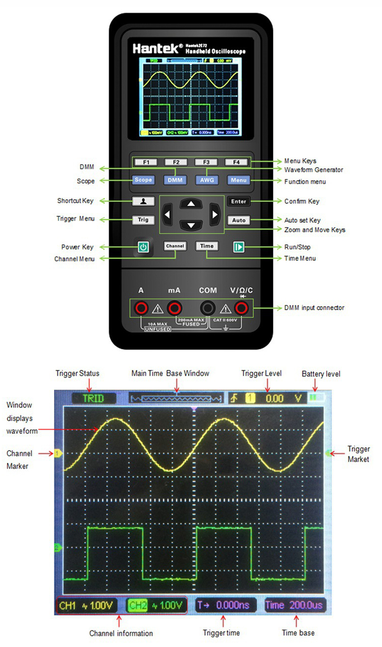 Buy Dual Channel Oscilloscope + Waveform Generator+multimeter ...
