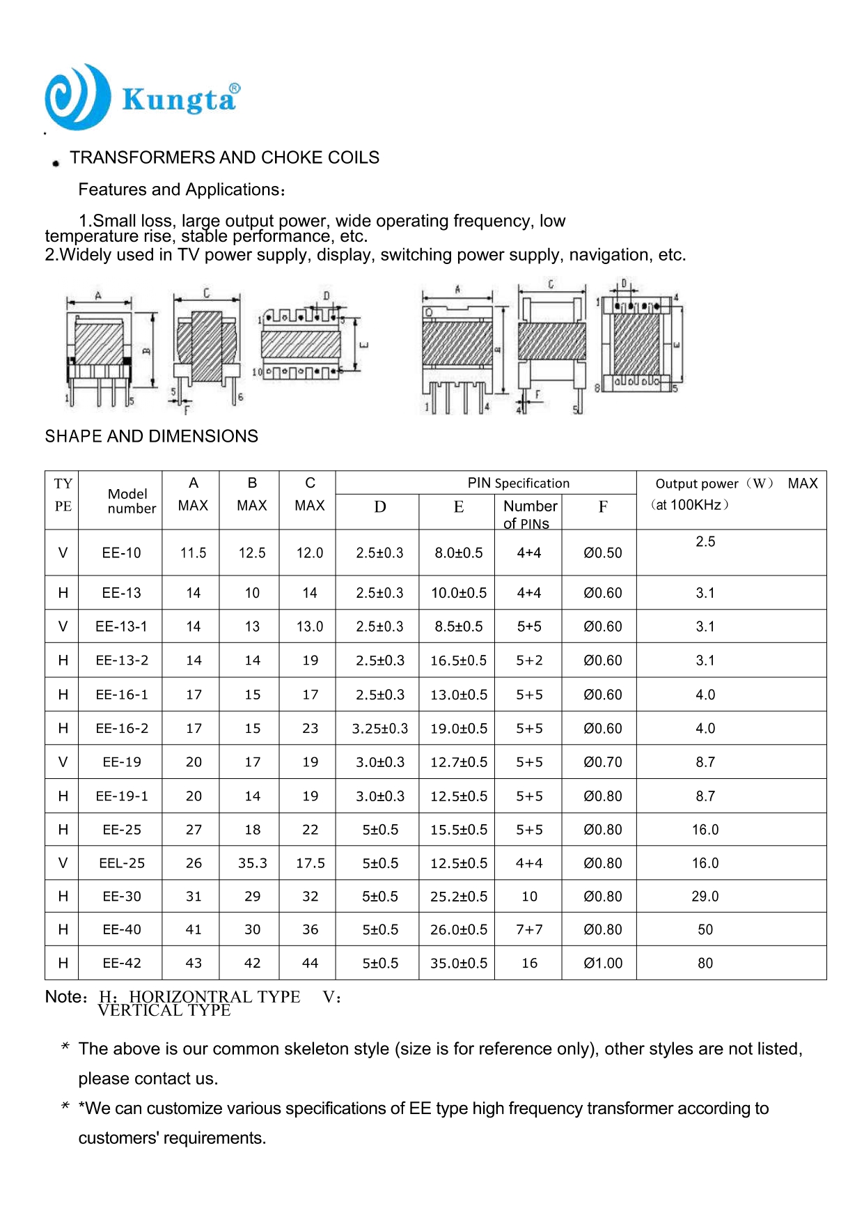 Buy Ef20 Ef25 Ee19 Pulse Lighting Transformer High Frequency ...