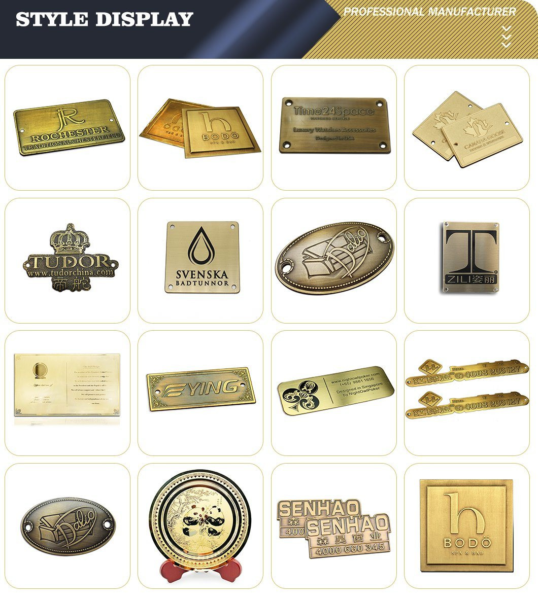 Buy Factory Customize Golden Color Logo Name Plate For Gift Packing Box ...