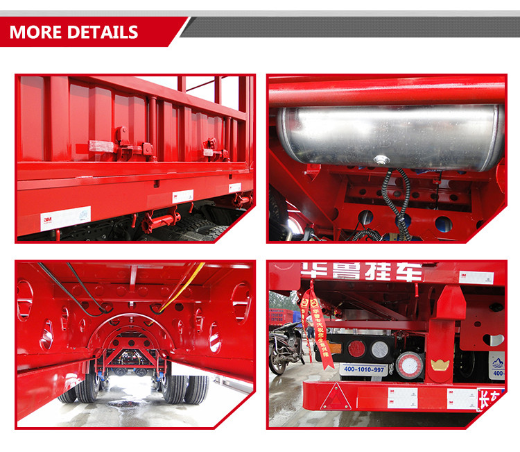 Buy Fence Cargo Semi Truck Side Wall Trailer 3 Axles 40ft 12m 50ton ...