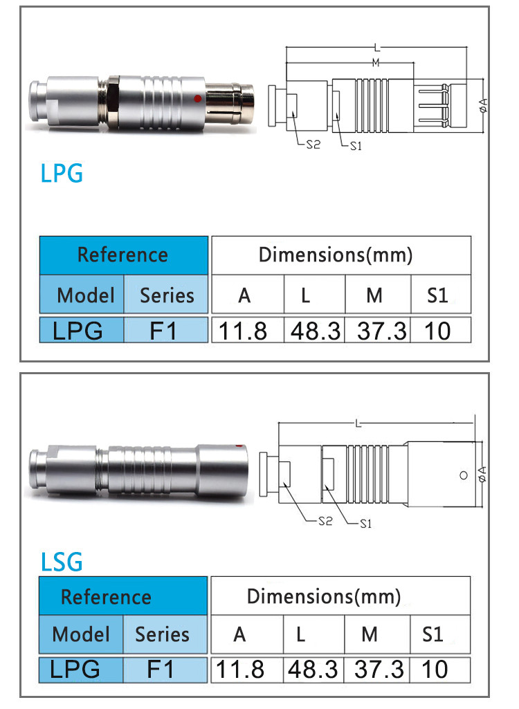 Buy Fischer Connector 1f 1 Pin Male Female Plug And Free Socket Coaxial ...