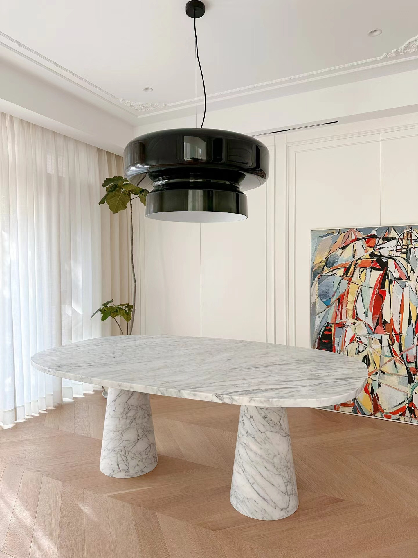 Buy Flower Waterjet Marble Tiles Design Round Waterjet White And Black ...