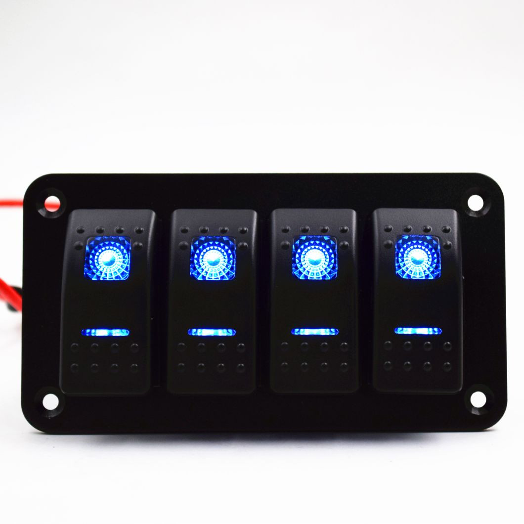 Buy Four Gang Rocker Switch Panel With Led Light For Car Marine Boat ...