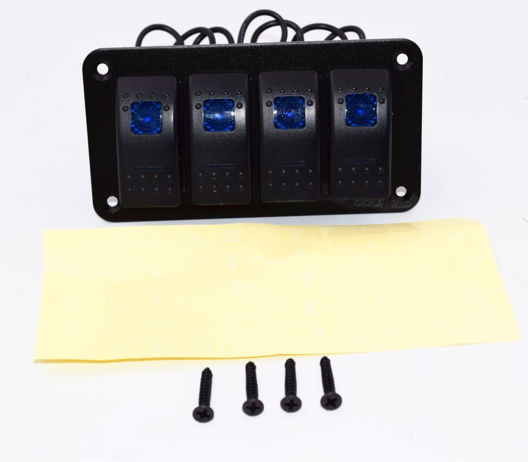 Buy Four Gang Rocker Switch Panel With Led Light For Car Marine Boat ...