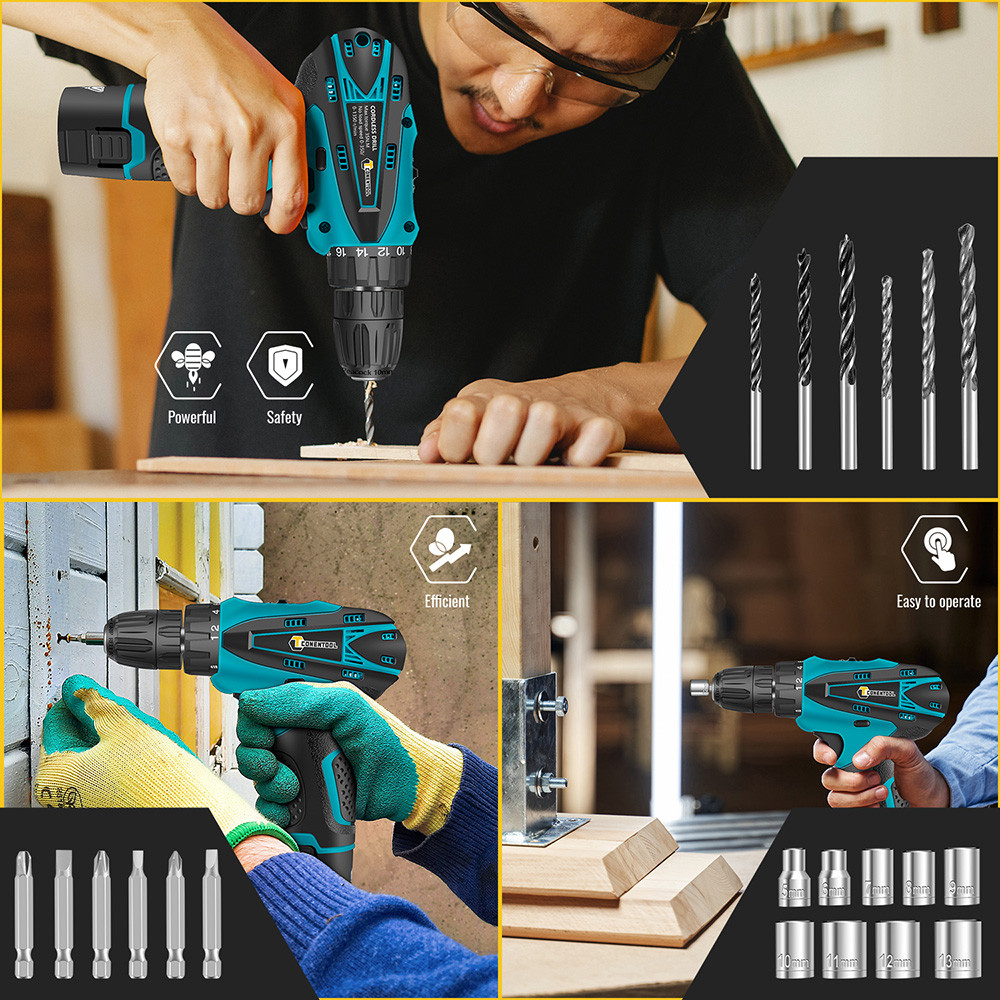 Buy Good Quality 12v Model Hammer Drill Set Lithium Battery Heavy Duty ...