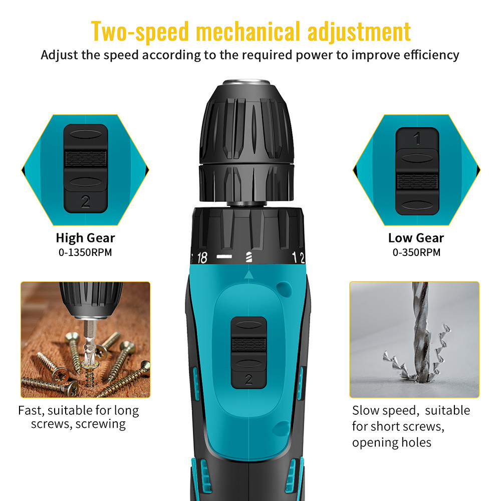 Buy Good Quality 12v Model Hammer Drill Set Lithium Battery Heavy Duty ...