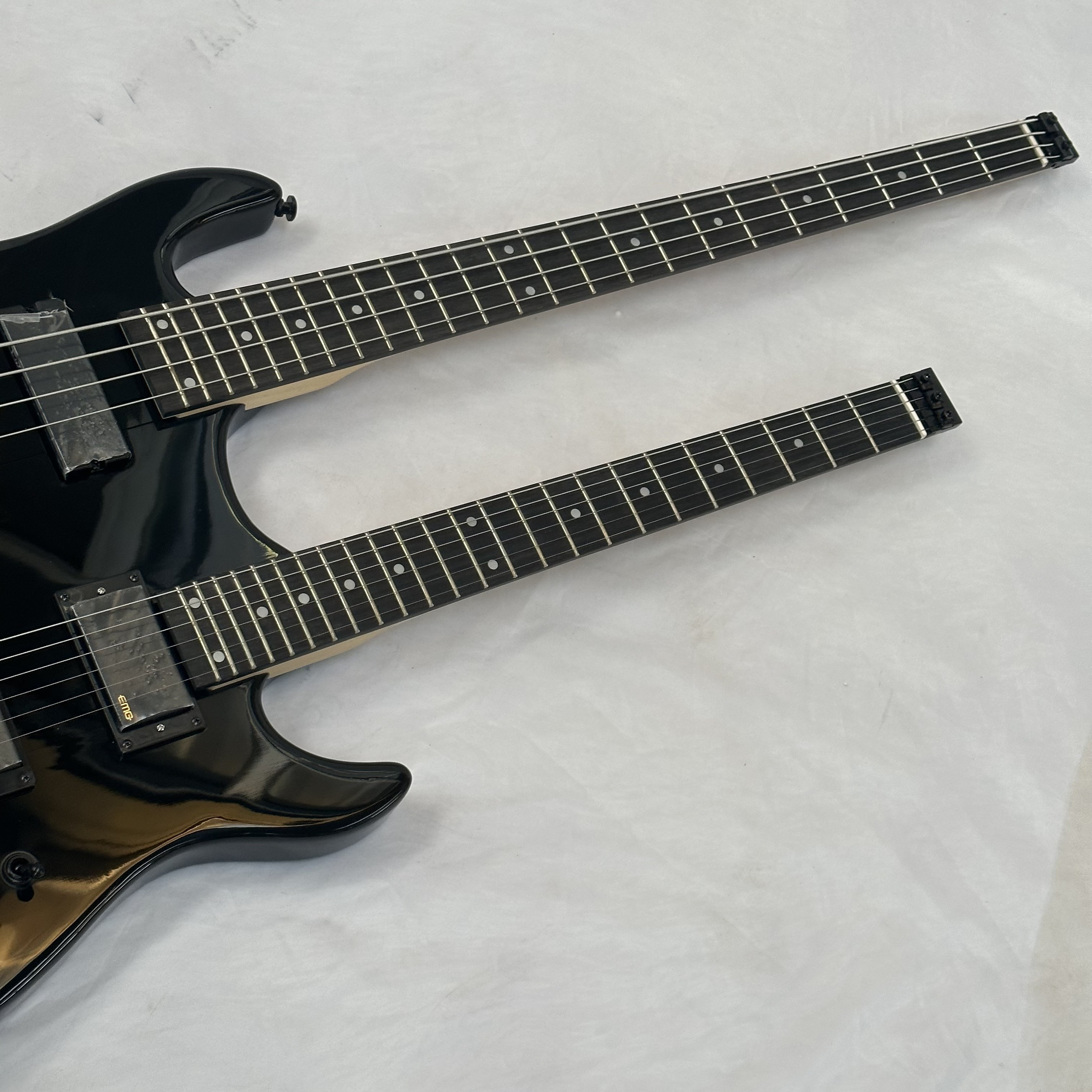 Buy Headless Double Neck Electric Bass 4+6 Strings With Black Hardware ...