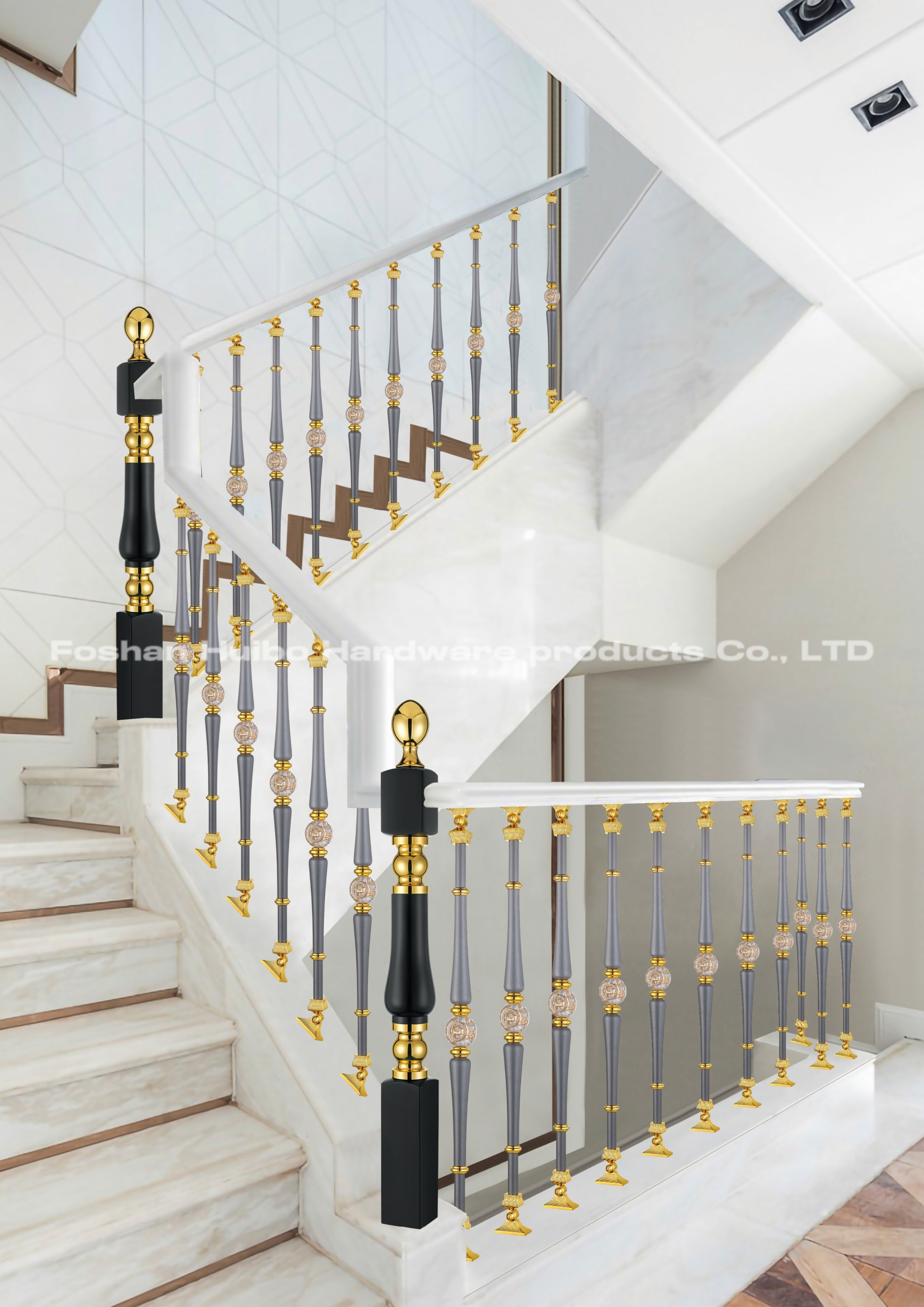 Buy High Quality Glass Staircase Crystal Pillars Metal Strong Post ...