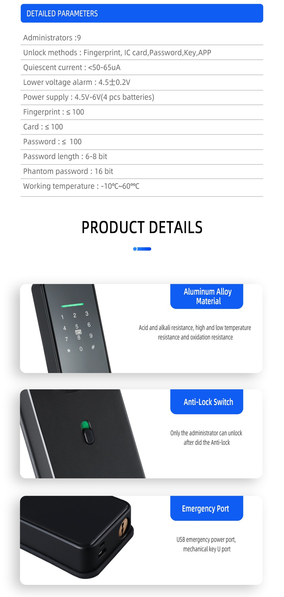 Buy High Security Electric Rfid Card Fingerprint Nfc Smart Door Lock ...