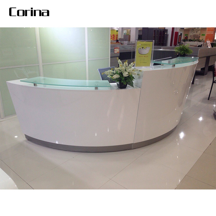 Buy Hospital Modern Office Reception Counter Design For Hotel White ...