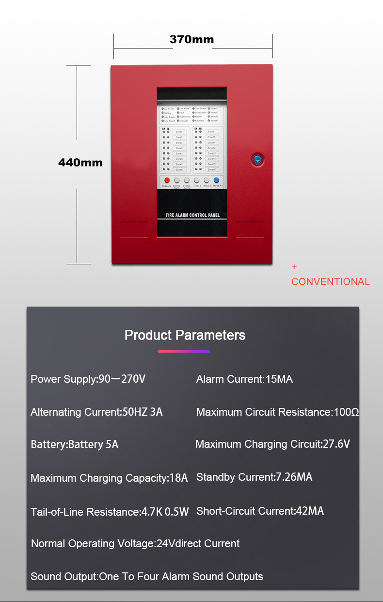 Buy Hot Sales 8 Zones Fire Alarm Control Panel Conventional Fire Alarm ...