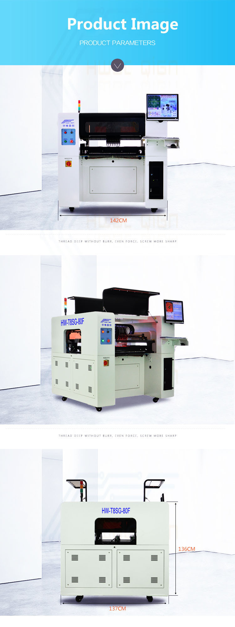Buy Hwgc 8 Heads Full Automatic Visual Smt Machine Pick And Place ...