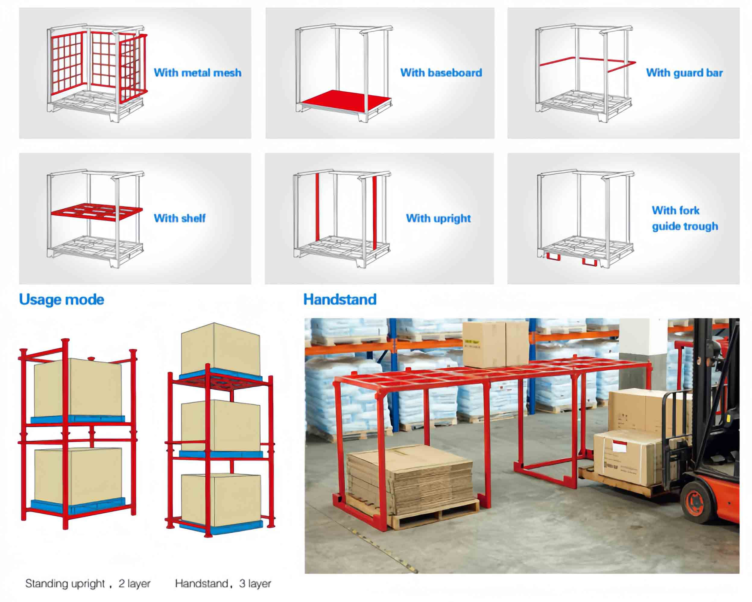 Buy Industrial Warehouse Storage Stacking Nestainer Racks Steel Powder ...