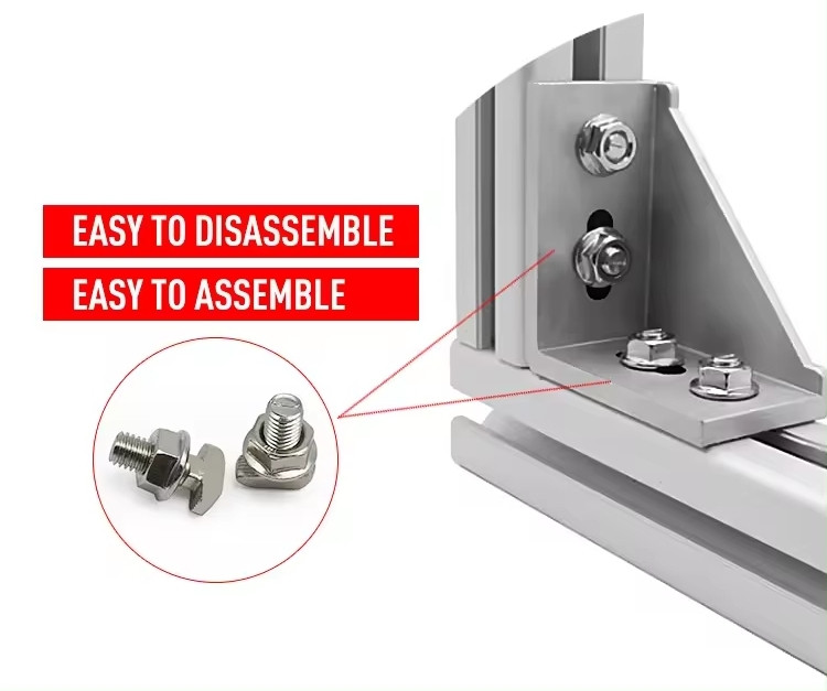 Buy Inner L Shape Bracket Corner Connector For 30 40 45 Series Aluminum ...