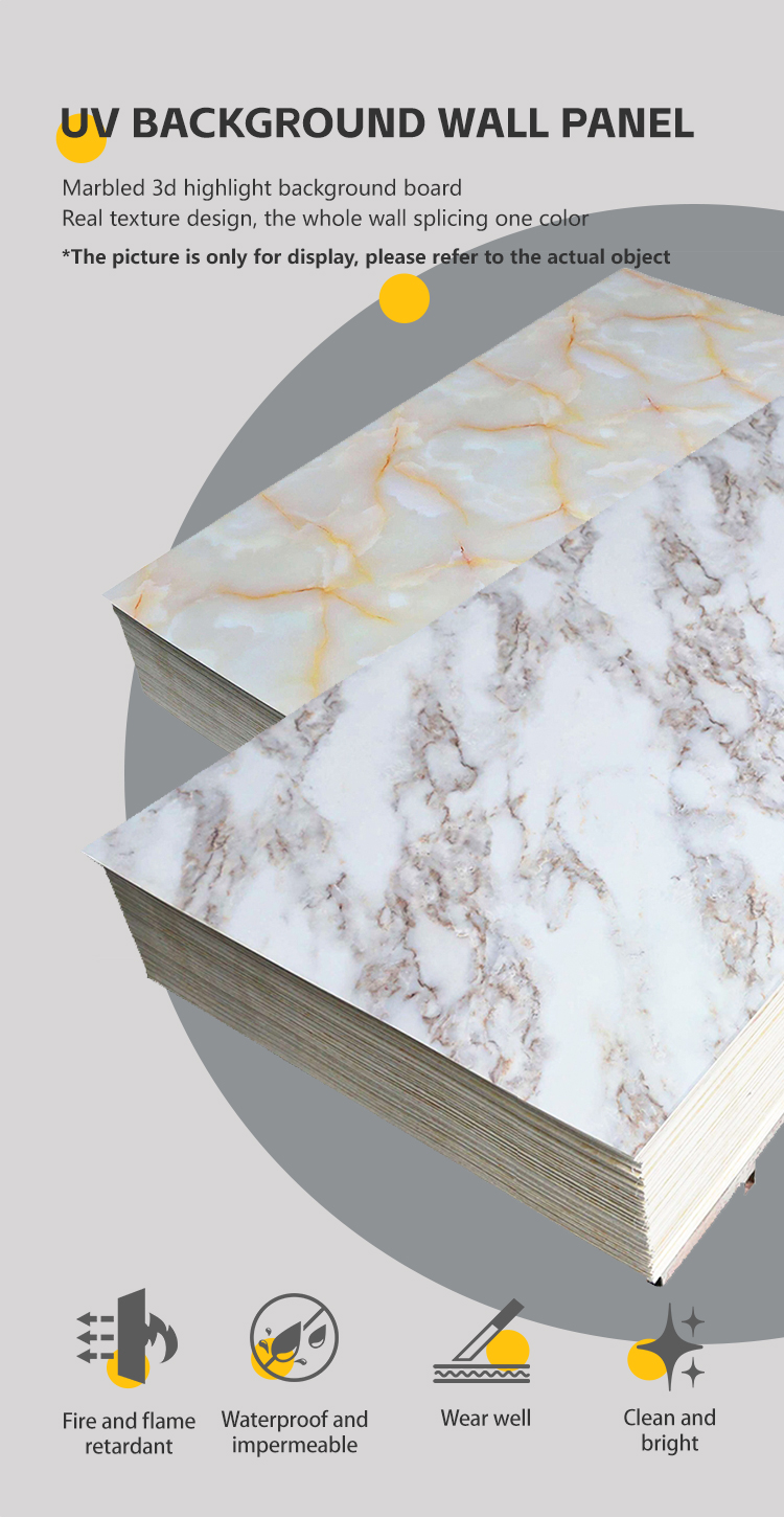 Buy Interior High Glossy Marble Pvc Sheets Carbon Slate Wall Panels For ...