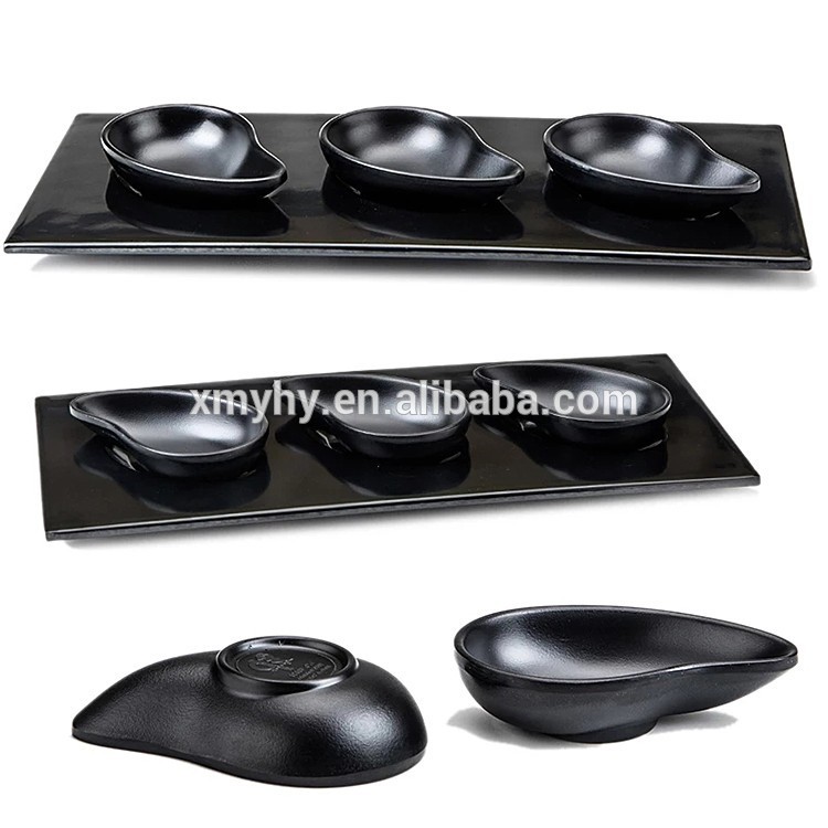 Buy Irregular Shaped Melamine Plastic Black Japanese Korean Restaurant ...