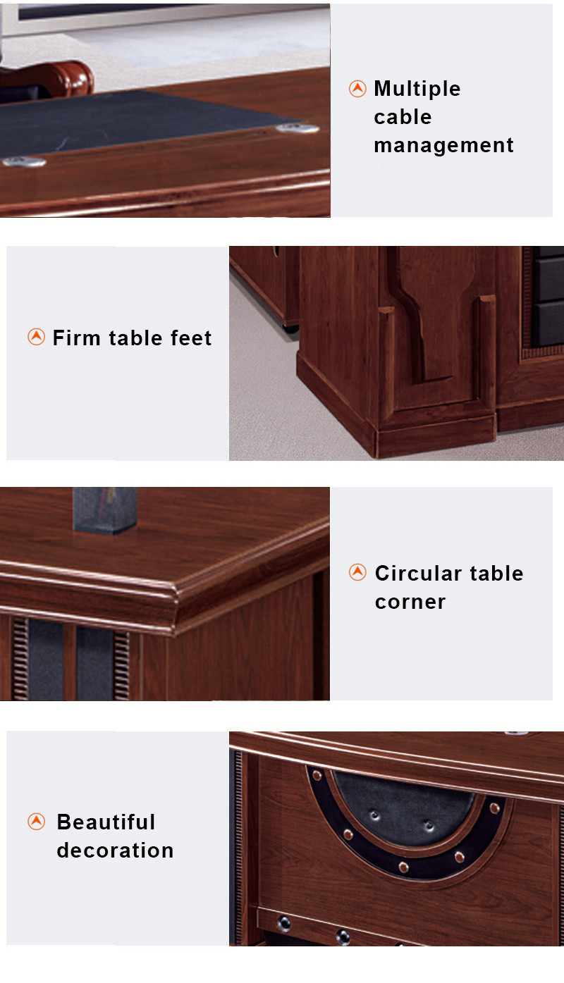 Buy L Shape Cherry Solid Wood Desk Office Walnut Executive Office Desk ...