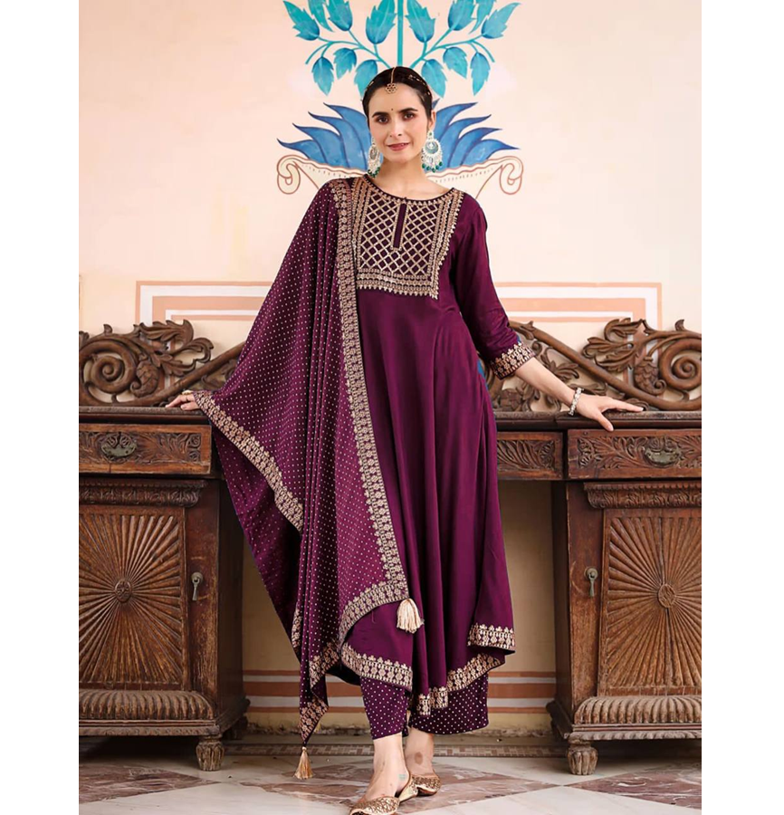 Buy Launching New Designer New Rayon Beautiful Suit Set And Dupatta ...