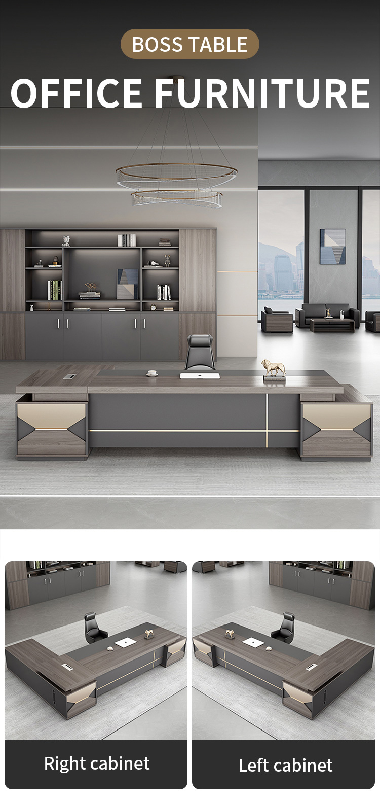 Buy Luxury Executive Modern L Shaped Boss Ceo Wooden Table Drawers ...