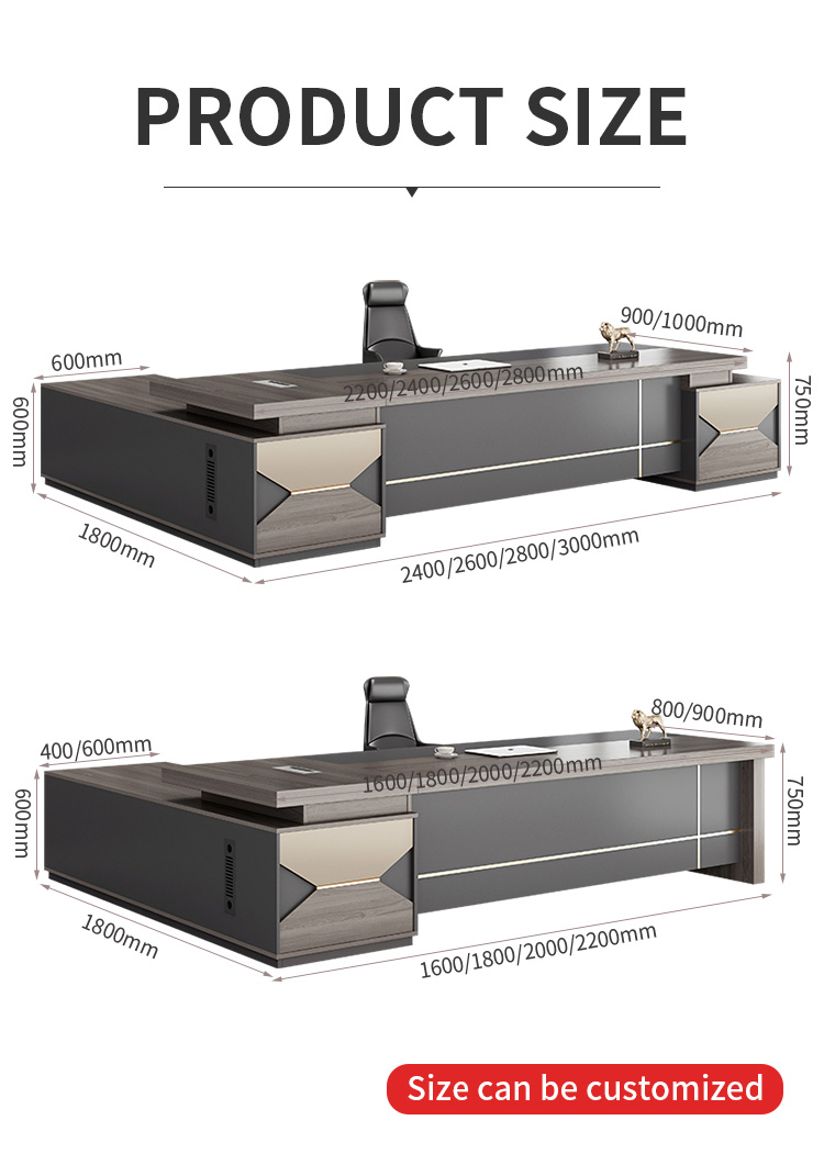 Buy Luxury Executive Modern L Shaped Boss Ceo Wooden Table Drawers ...