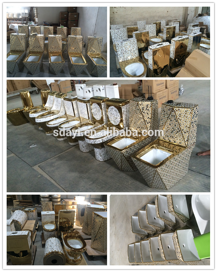 Buy Luxury Golden Ceramic Color Toilet Wc Gold Plated Toilet Bowl from ...