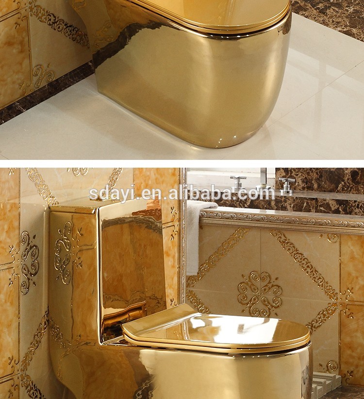 Buy Luxury Golden Ceramic Color Toilet Wc Gold Plated Toilet Bowl from ...