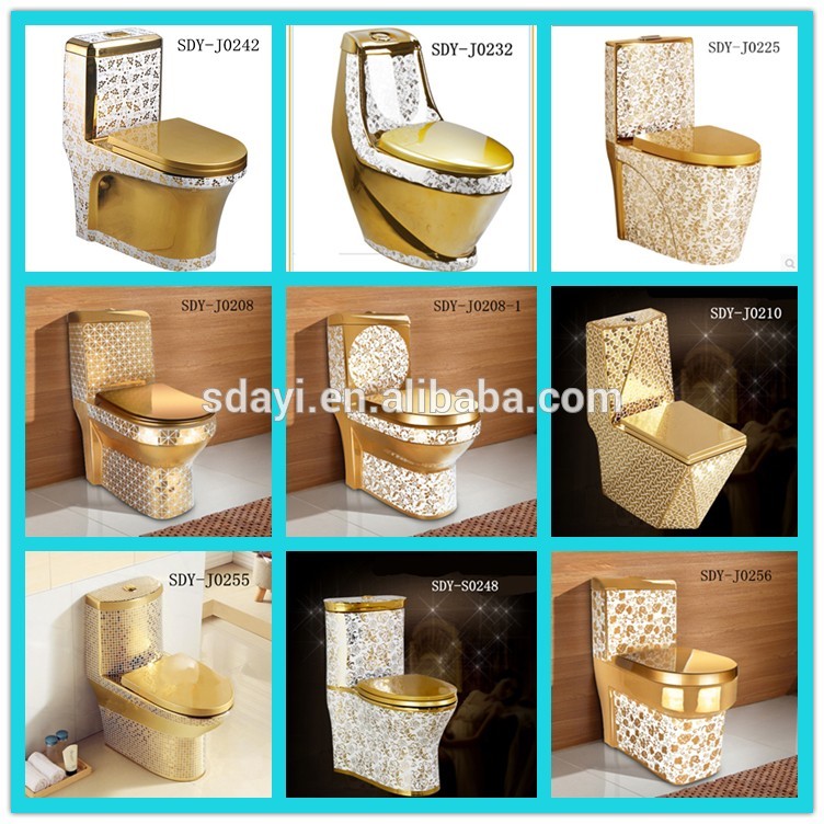 Buy Luxury Golden Ceramic Color Toilet Wc Gold Plated Toilet Bowl from ...