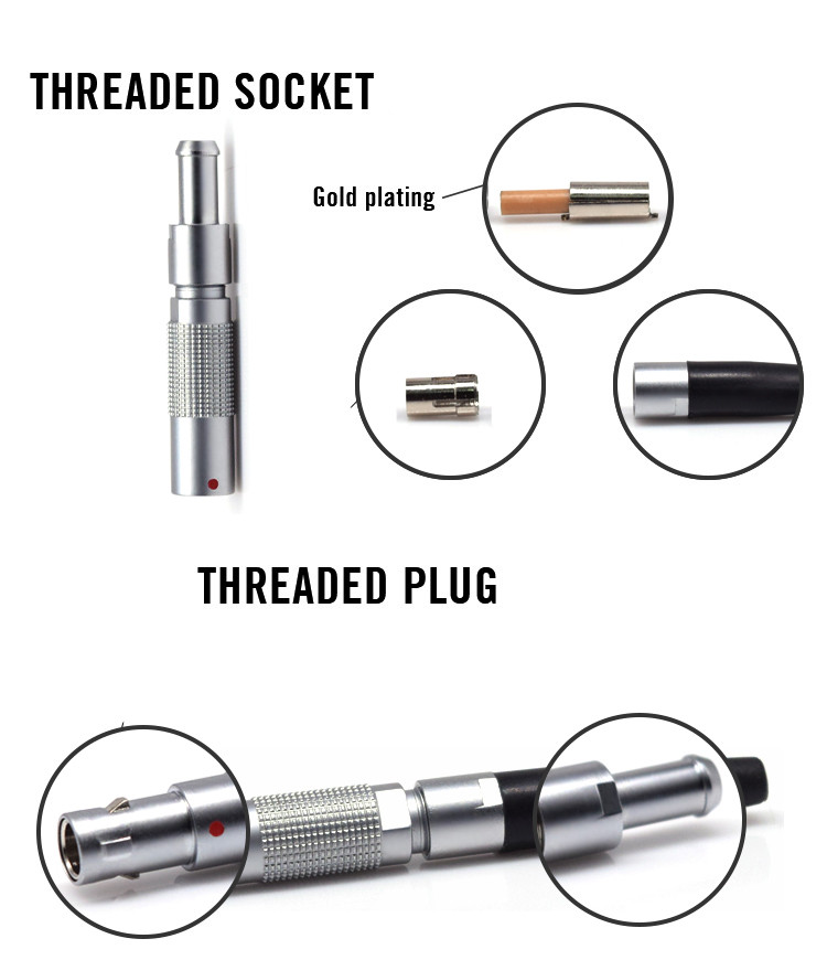 Buy M7 Miniature Circular Long Socket Electrical Wire Receptacle Peek ...