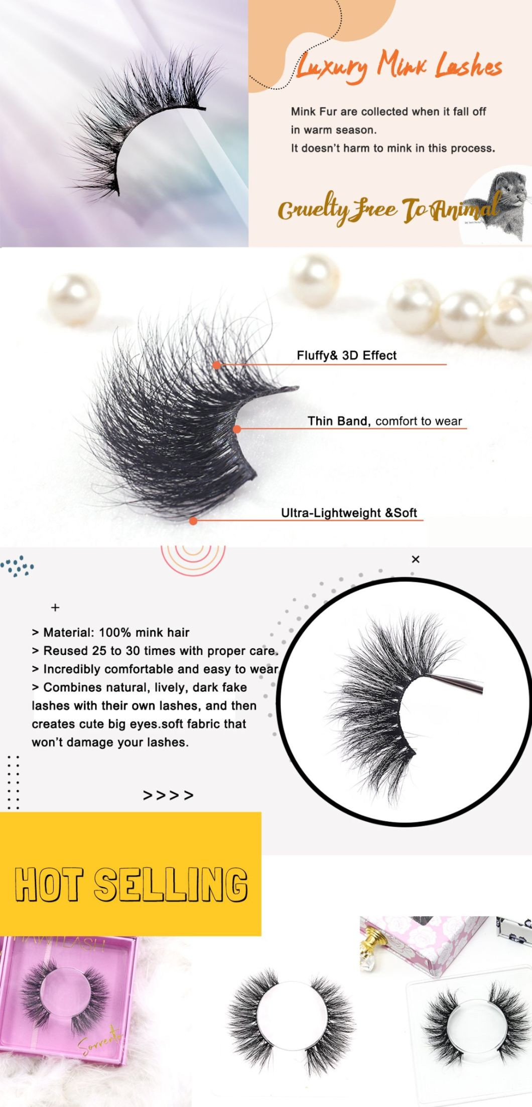 Buy Make Your Own Brand Real Mink Eyelashes 100% Siberian Mink Fur ...
