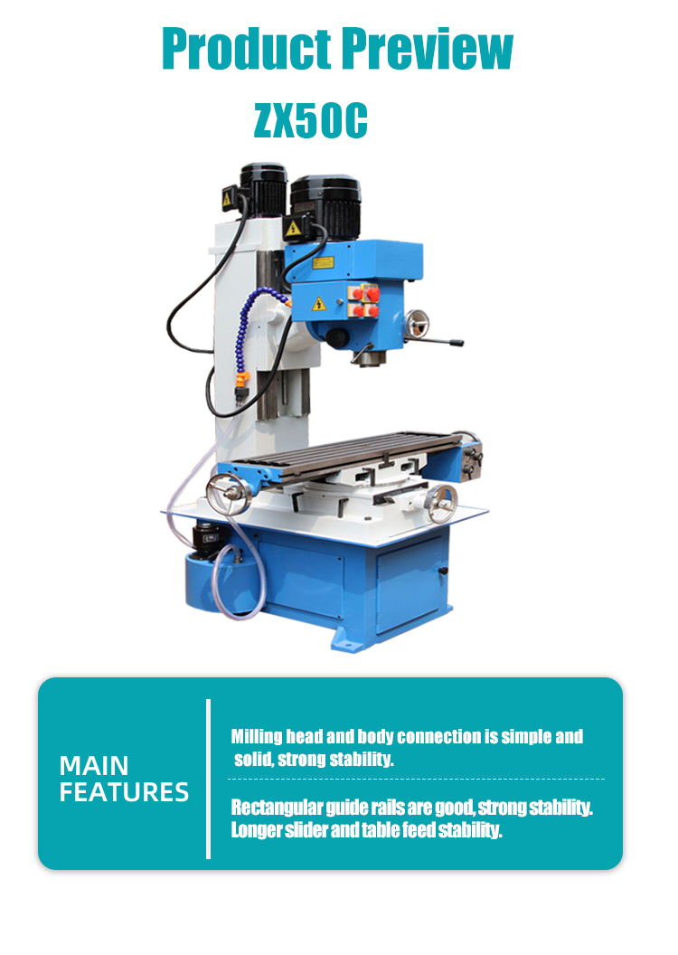Buy Mini Milling Drilling Universal Divider Zx50c Manual Mills Mill ...