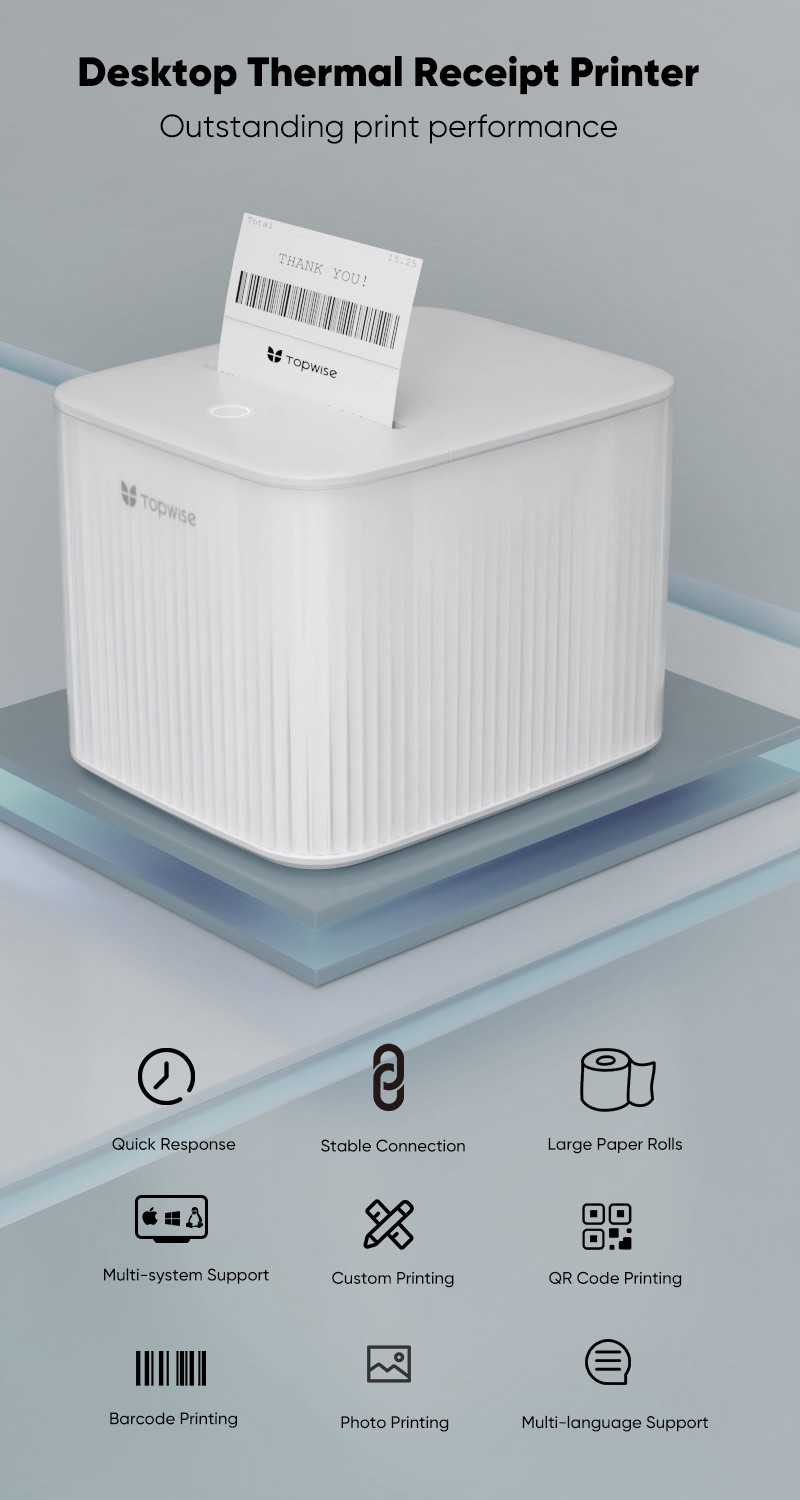 Buy Mini Thermal Printer Thermal Receipt Printer 80mm For Retail Shop ...