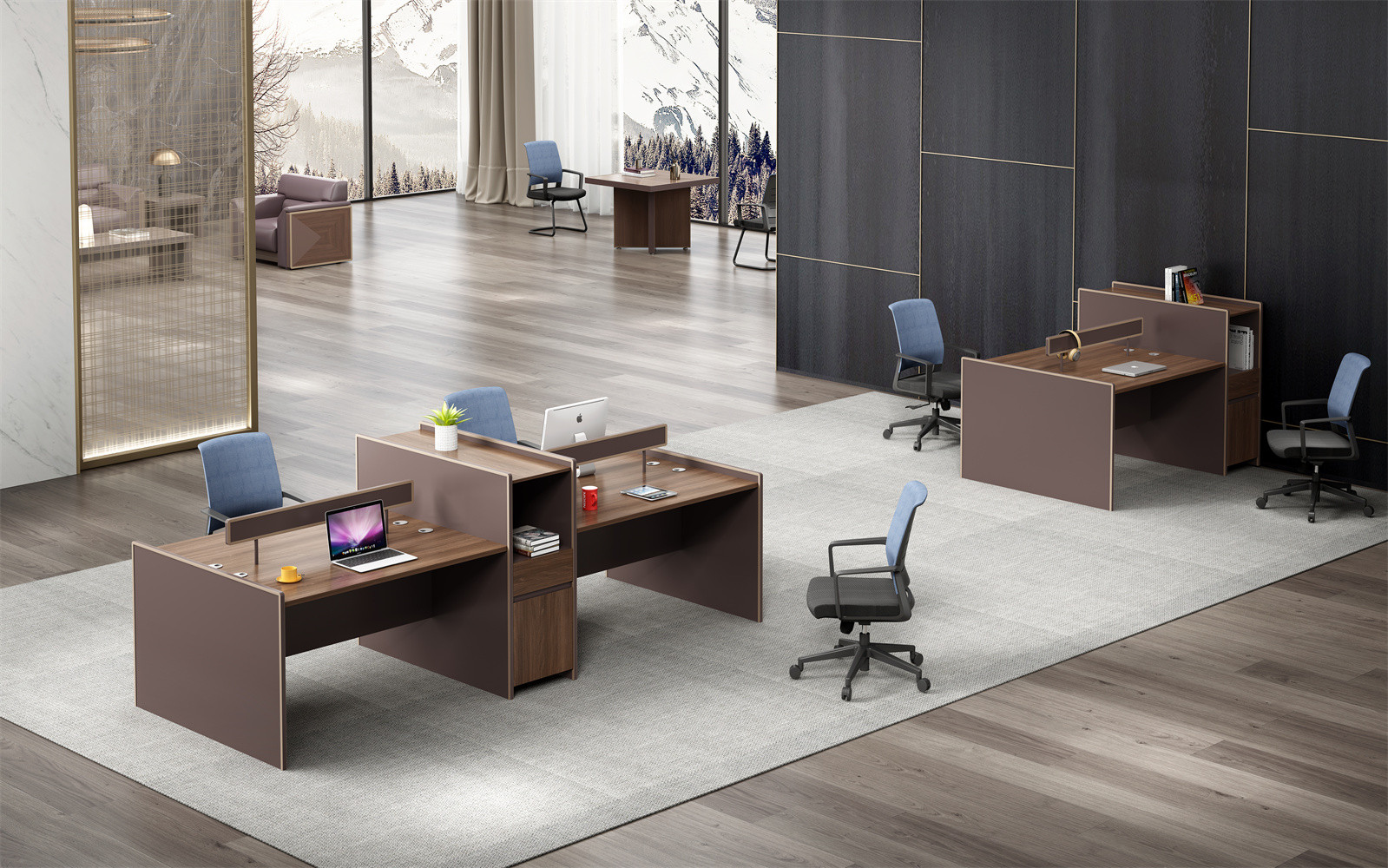 Buy Modern Design Workstations Open Partition 2 Staff Seats 2 Person ...