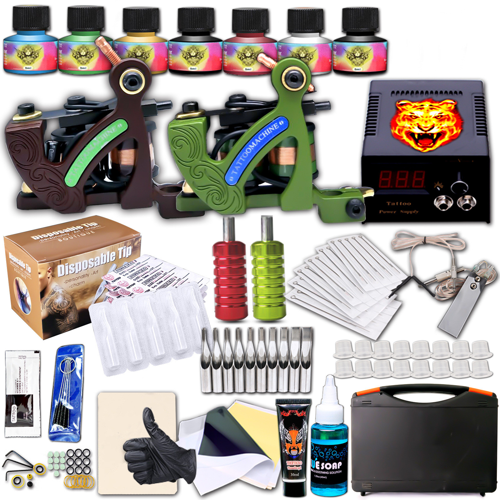 Buy New Arrival Full Complete Tattoo Machine Set 2 Tattoo Coil Machines ...