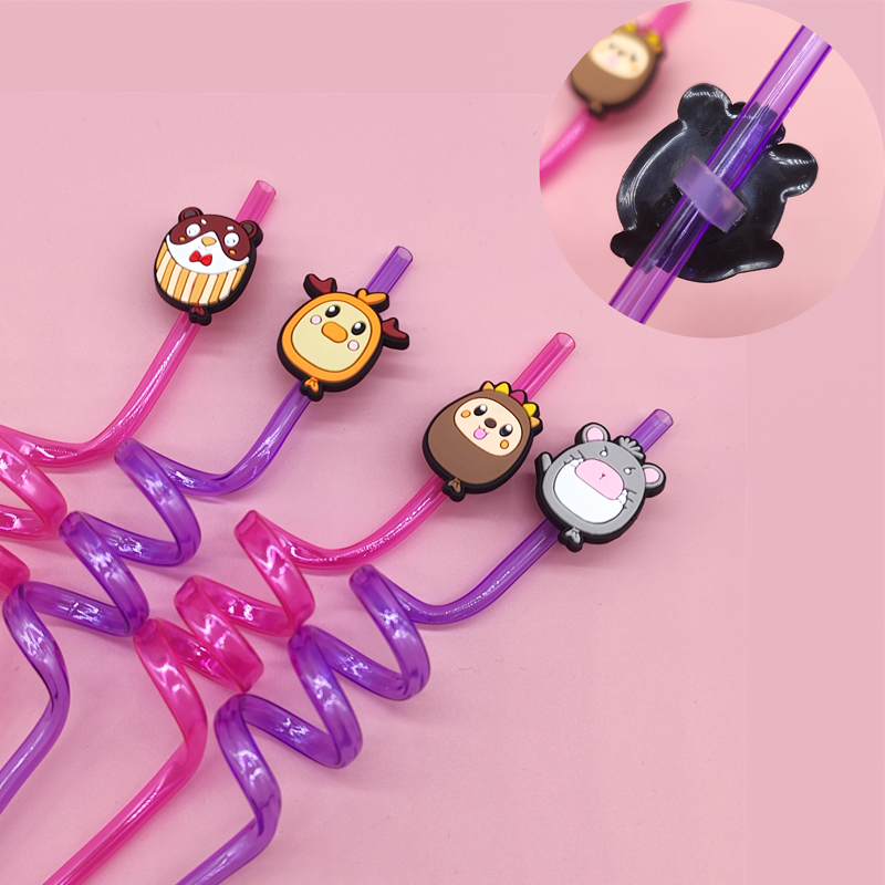 Buy New Design Custom Straw Topper Cartoon 2d Straw Cover Soft Pvc ...