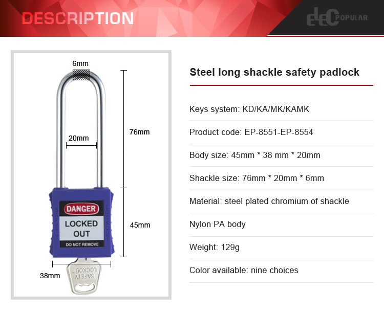 Buy New Types Steel Metal Shackle Abs Lock Body Plastic Safety Padlock ...