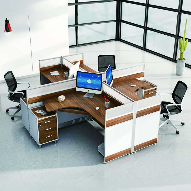 Buy Office Cubical Workstation 4 Seater Modular Cubical Staff Table ...