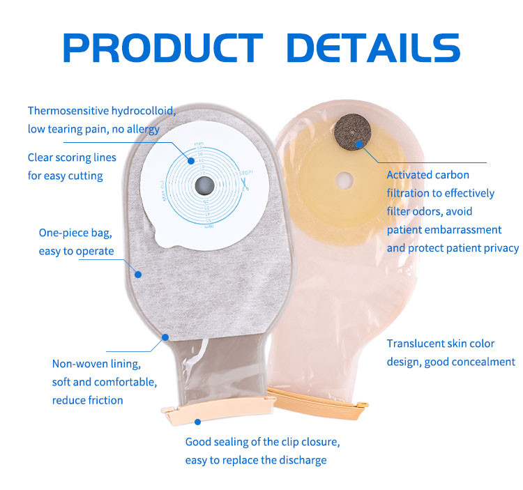 Buy One Piece Drainable Disposal Non-woven Fabric Stoma Bag Ostomy ...
