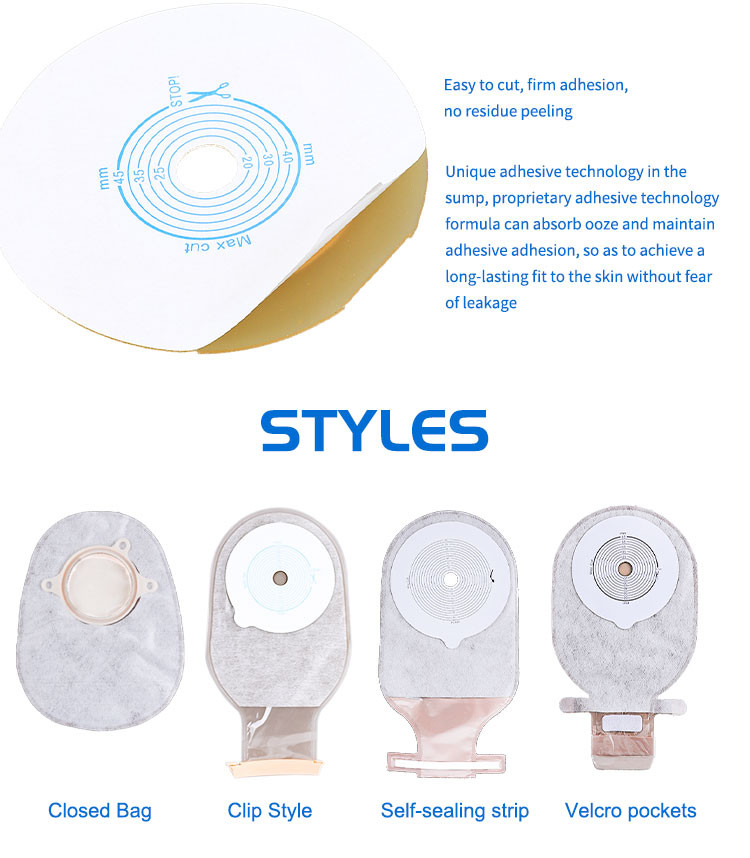 Buy One Piece Drainable Disposal Non-woven Fabric Stoma Bag Ostomy ...