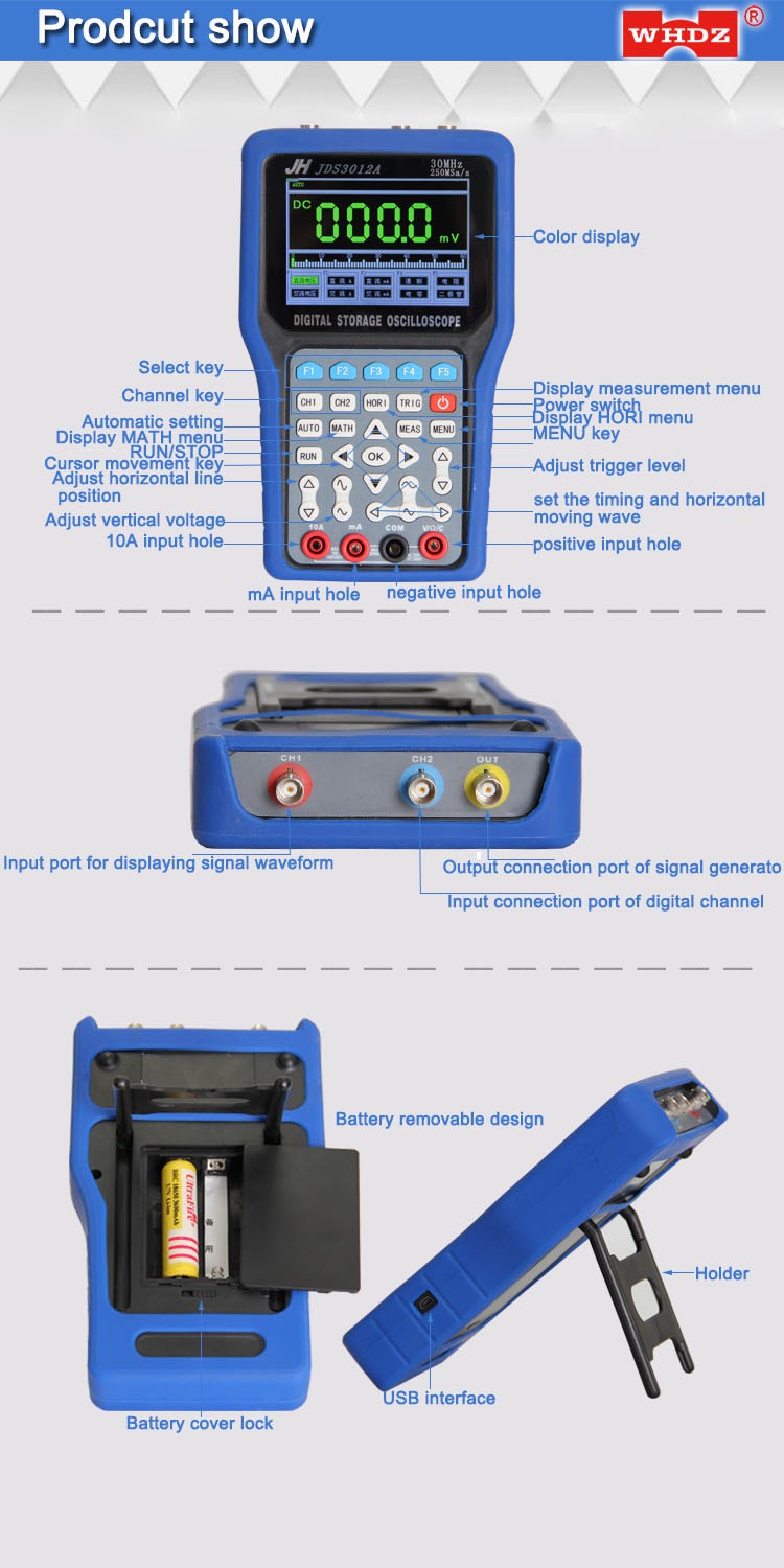 Buy Oscilloscope With Large Screen Handheld Digital Oscilloscope And ...