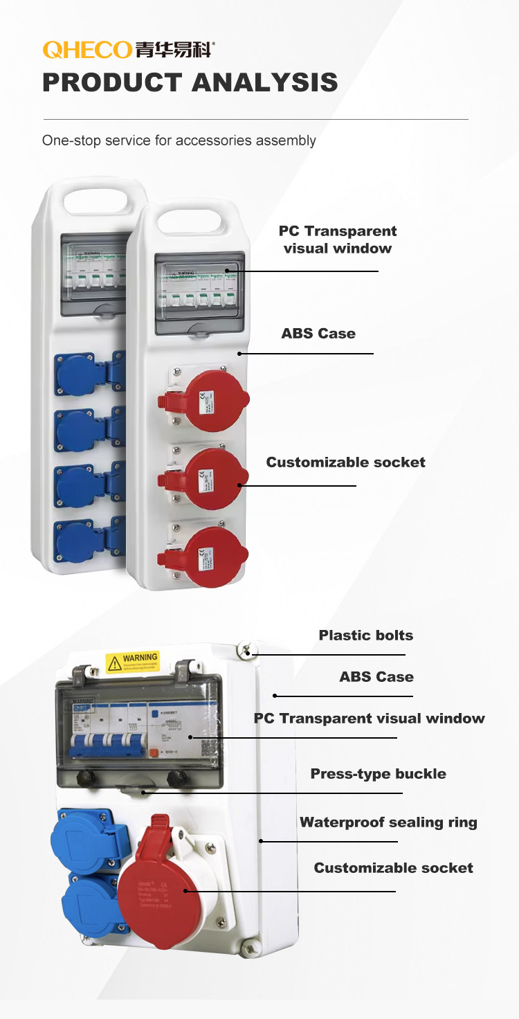 Buy Outdoor Power Distribution Box Plastic Waterproof Industrial Outlet Box Electrical Control ...