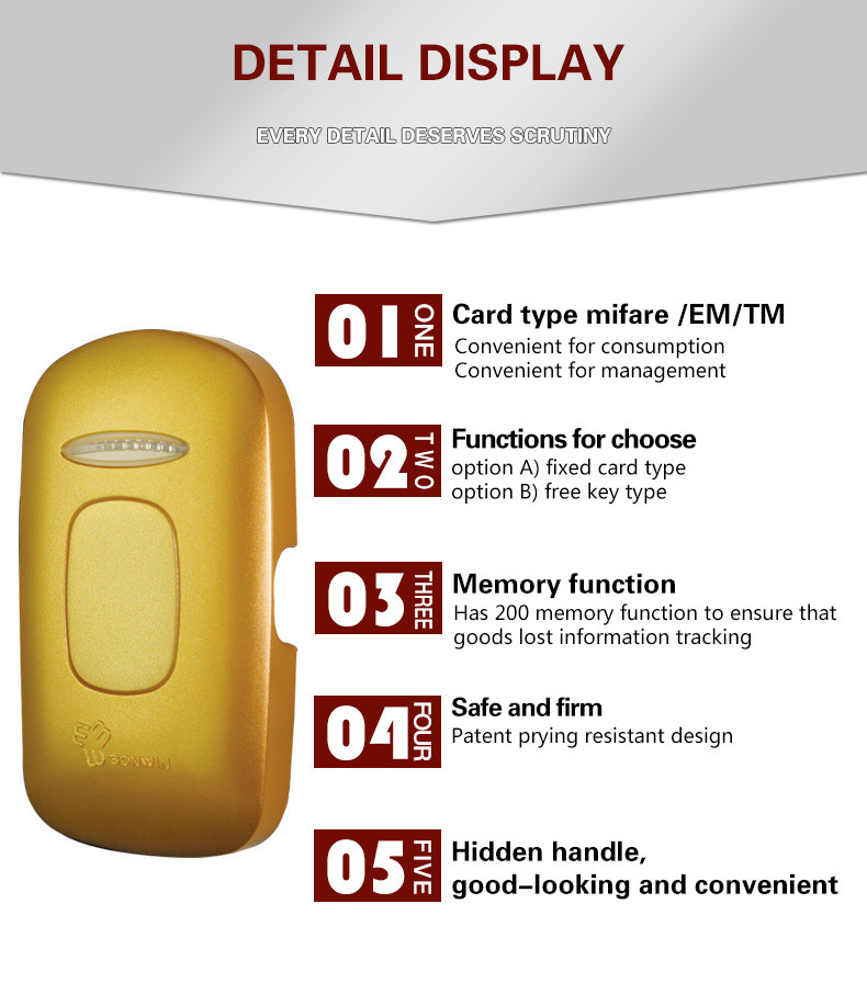 Buy Panel Type Electronic Locker Lock / Cabinet Lock (bw502ps-b) from ...