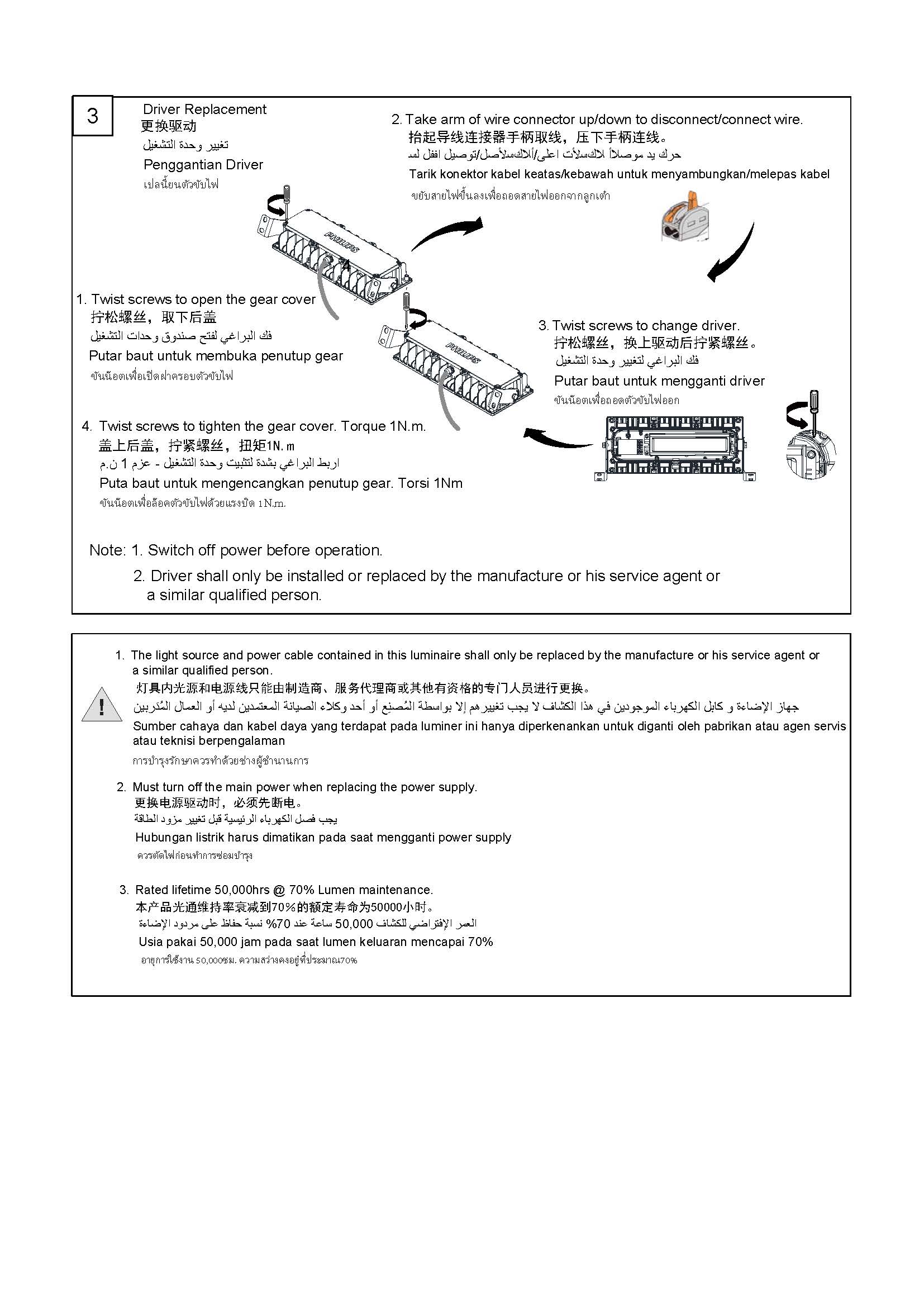 Buy Philips Led Tunnel Light Flowbase Bwp352 Led69/nw 60w 220-240v Dm2 Mp1 Project Item Case ...