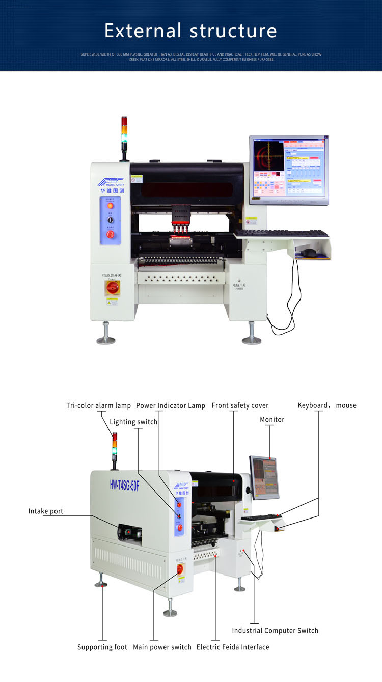 Buy Pick And Place Machine Smt Smd Chip Mounter Machine Hwgc T4 With ...