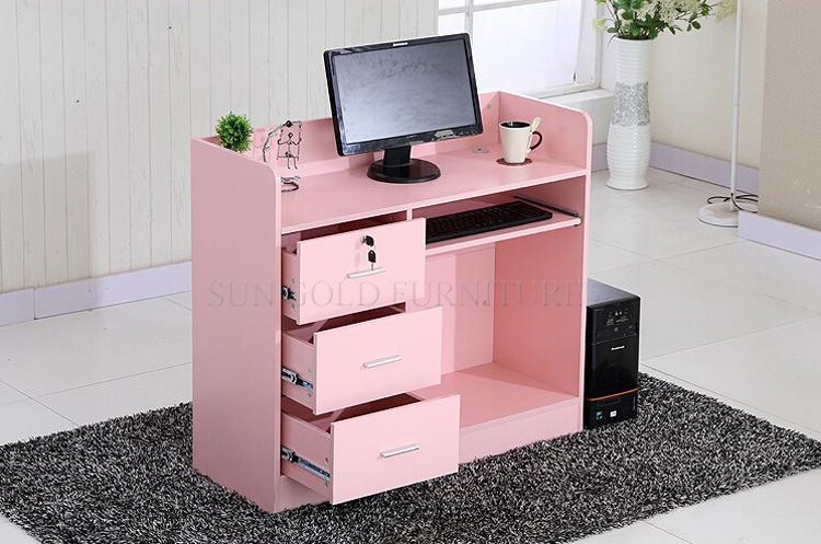 Buy Pink Modern Wood Small Shop Counter Design Office Reception Desk ...