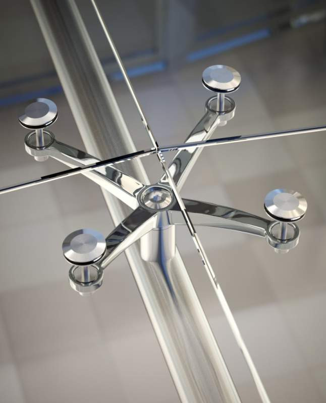 Buy Point Supported Stainless Steel 4 Arms Glass Spider Fitting For ...