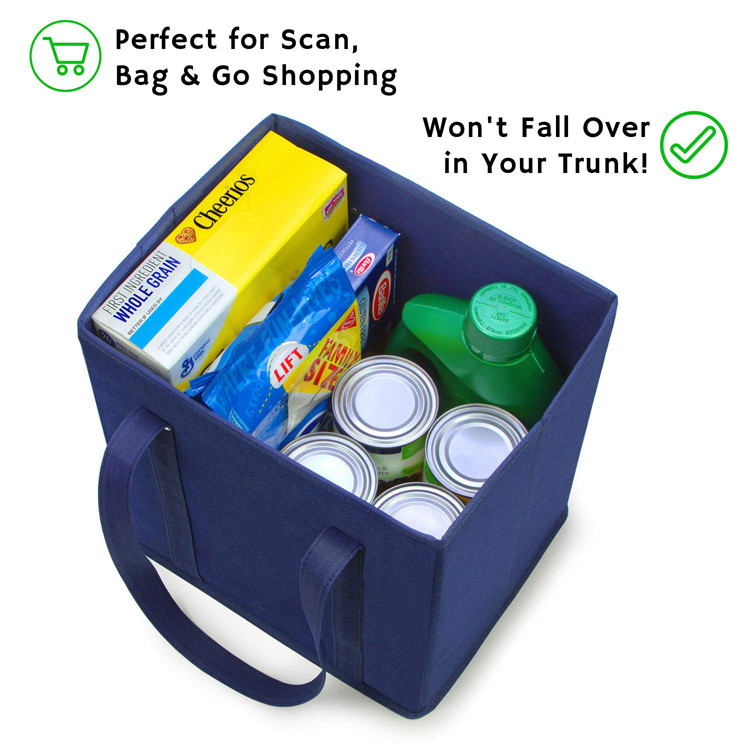 Buy Reusable Grocery Foldable Collapsible Shopping Box Tote Bag from ...