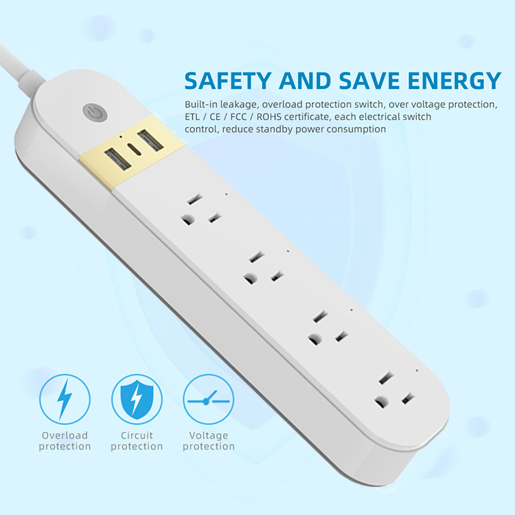 Buy Smart Extension Socket Power Strip Sockets Wifi Power Strip Smart ...