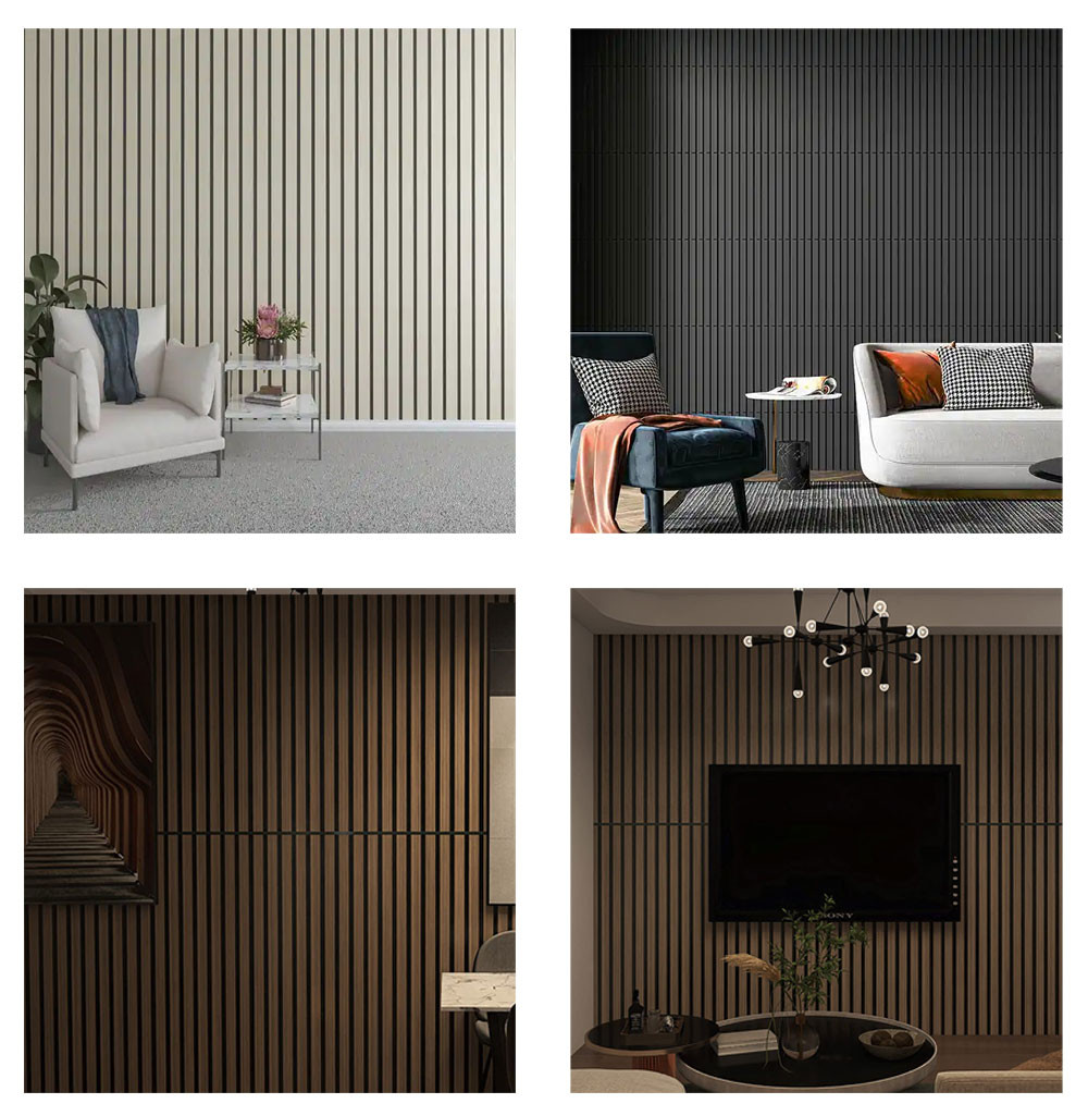 Buy Solid Wood Veneer Wall Cladding Flame Retardant Bamboo Wood Fiber ...