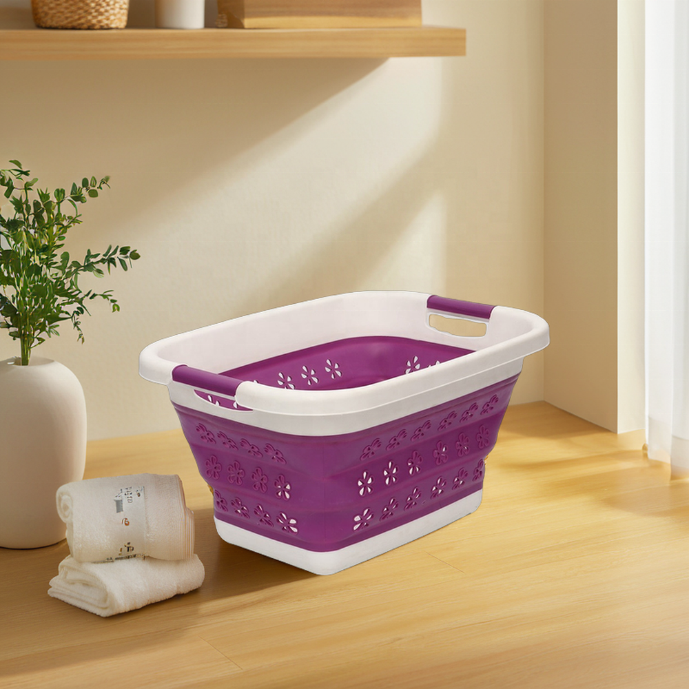 Buy Space-saving Collapsible Pp Laundry Basket Hollow Out Foldable ...